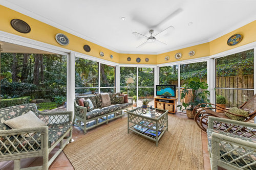 Furniture design for hexagonal room with a view