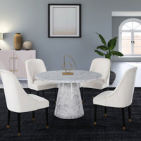 Omni Faux Marble 48" Round Dining Table - Transitional - Dining Tables ...
