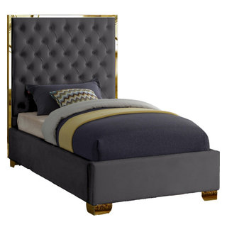 Lana Velvet Bed, Twin - Contemporary - Platform Beds - by Meridian ...