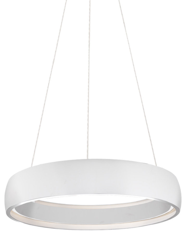 Halo Aircraft Cable Suspended Circular Pendant, White, 23x23x3.88 ...