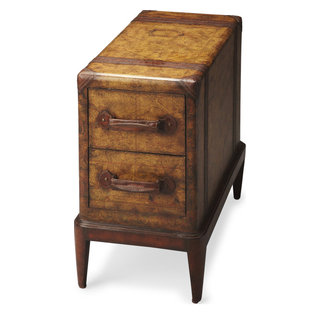 Old World Map Chairside Table - Traditional - Side Tables And End ...