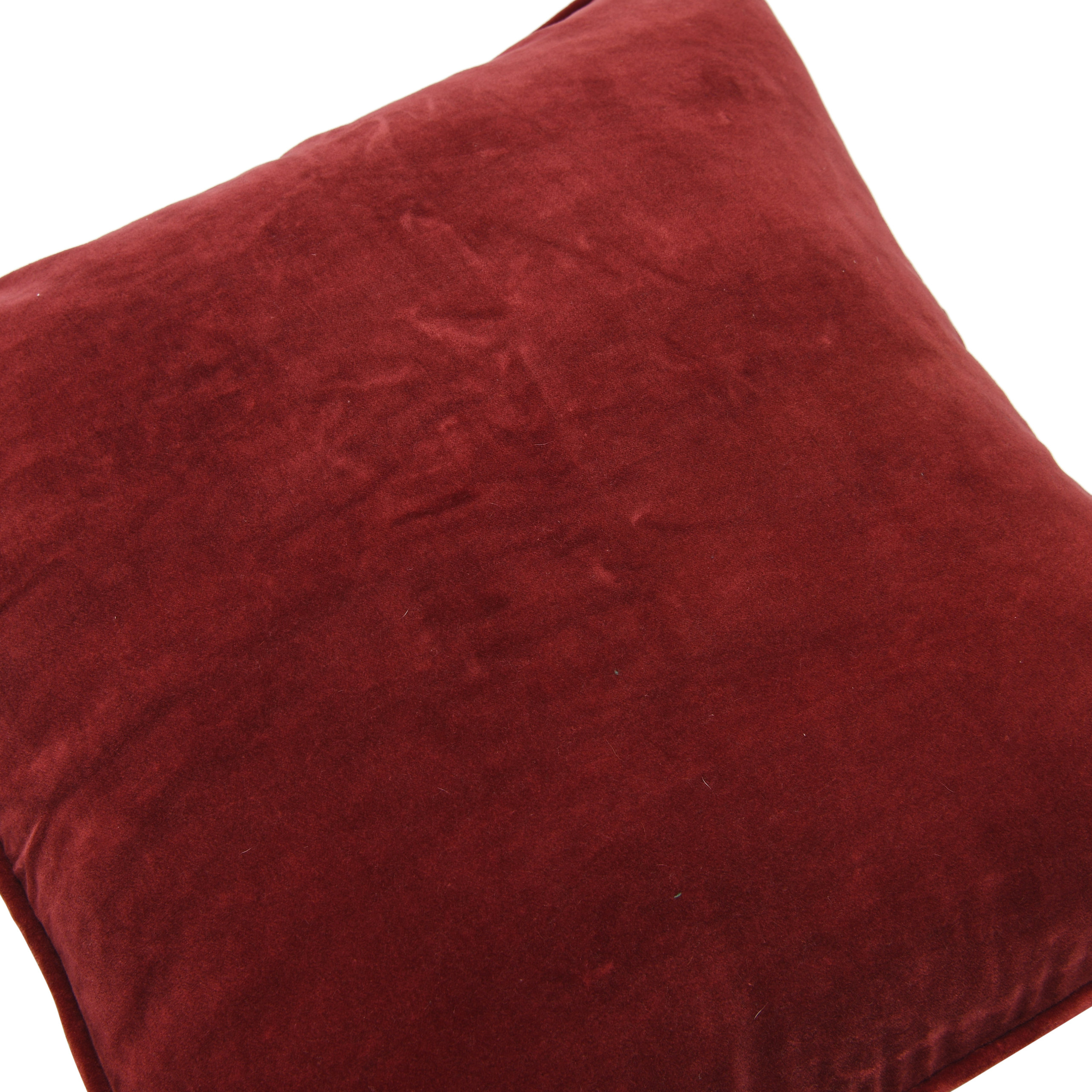Square Velvet Pillow Cover with Piping, Burgundy - Contemporary ...