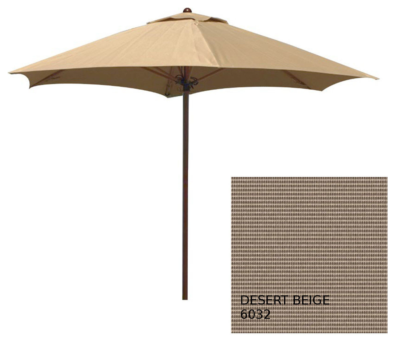San Marco 6 Rib .750 11' Hexagon Market Umbrella, Desert Beige ...