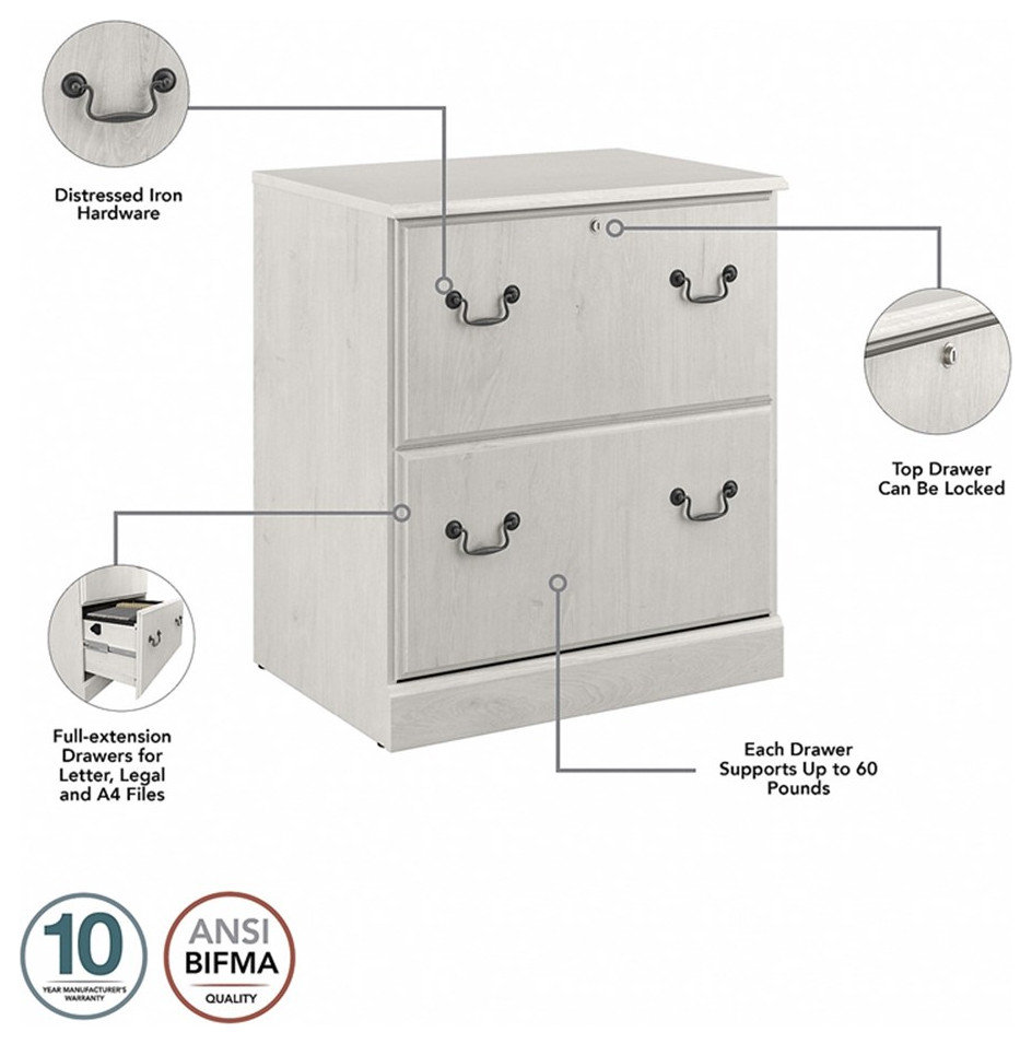 Pemberly Row 2 Drawer Lateral File Cabinet in Linen White Oak ...