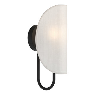 Seno 6" Wall Vanity Matte Black Matte White Interior E12 60W, W5-5/8" x ...