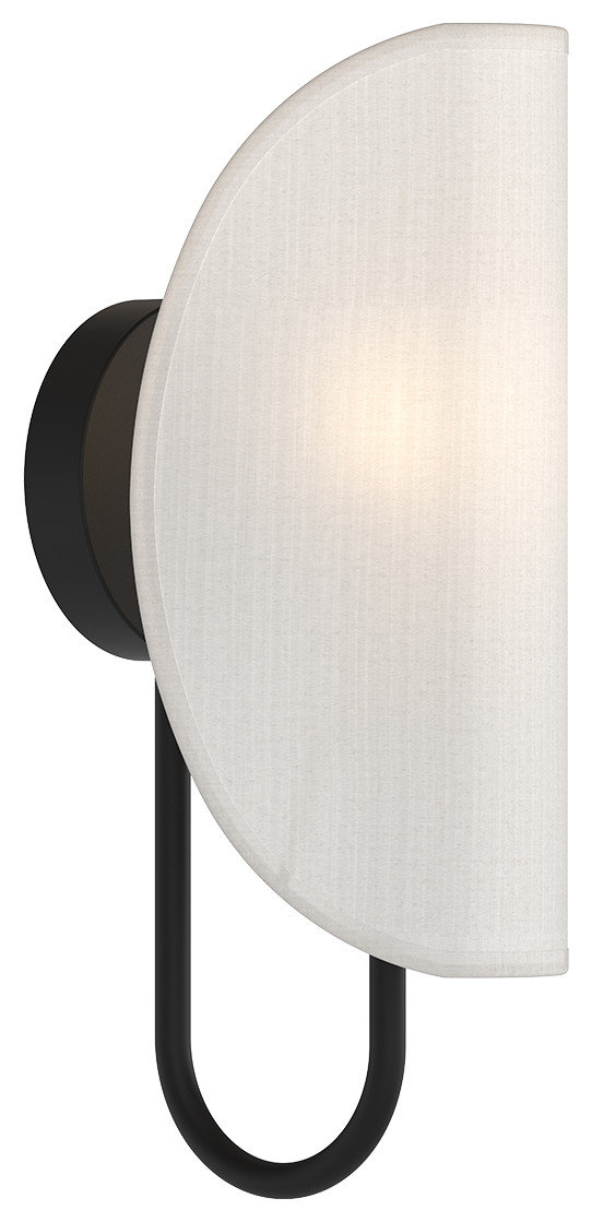 Seno 6" Wall Vanity Matte Black Matte White Interior E12 60W, W5-5/8" x ...