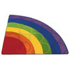 Rainbow Rows Corner Kids Rug Size, Square 6', 6' - Contemporary - Kids ...