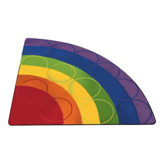 Rainbow Rows Corner Kids Rug Size, Square 6', 6' - Contemporary - Kids ...
