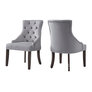 Rosalyn Velvet Button Tufted Sloped Wingback Dining Chair, Set of 2 ...