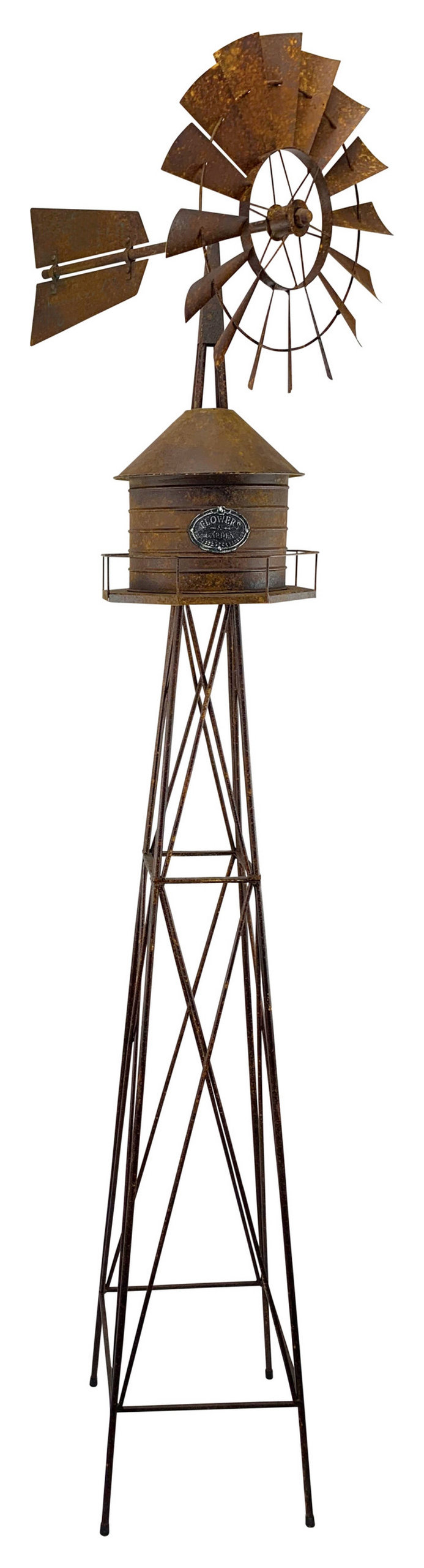 Windmill Rust Water Tower Small - Farmhouse - Garden Statues And Yard ...