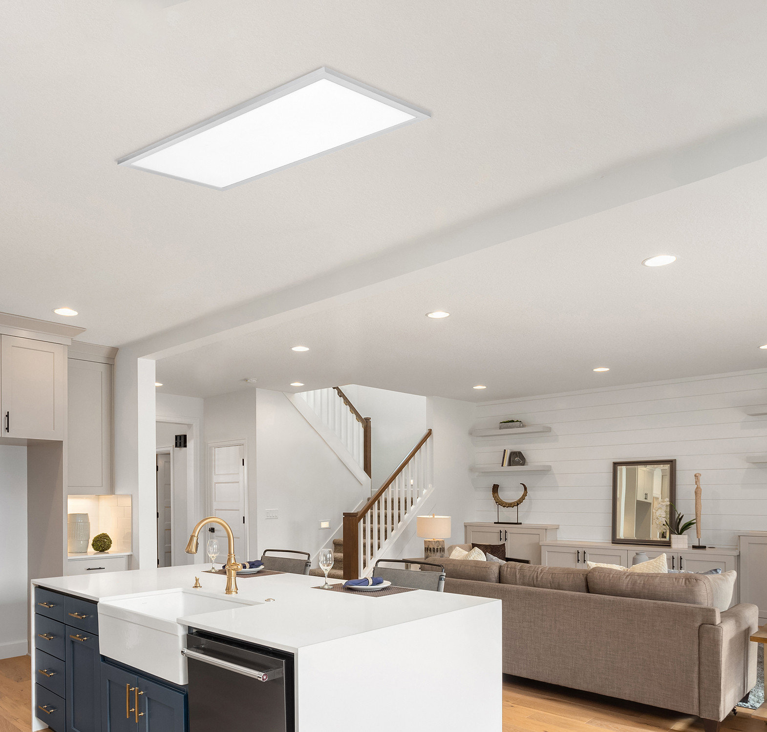 Lugano 48" x 24" LED Linear Flush Mount - Outdoor Flush-mount Ceiling ...