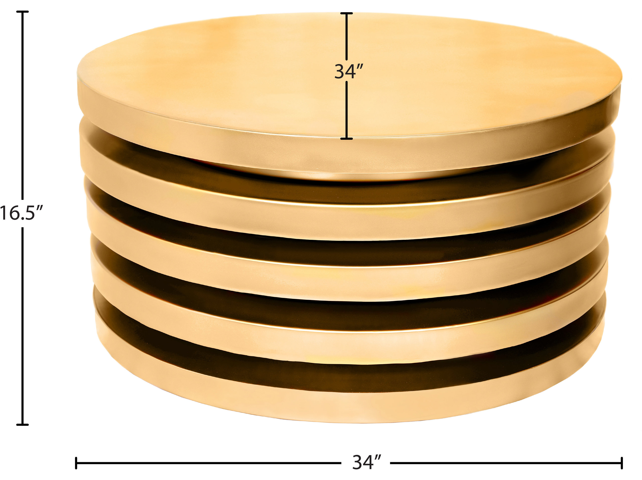 Levels Round Brushed Gold Coffee Table - Contemporary - Coffee Tables ...