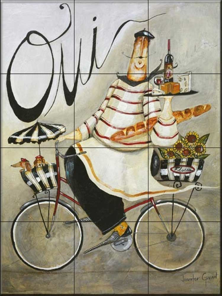 Tile Mural, Oui by Jennifer Garant, 24" x 30" (20 Tiles) - Contemporary ...