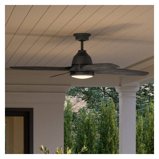 Luxury Urban Loft Ceiling Fan, Midnight Black - Transitional - Ceiling ...