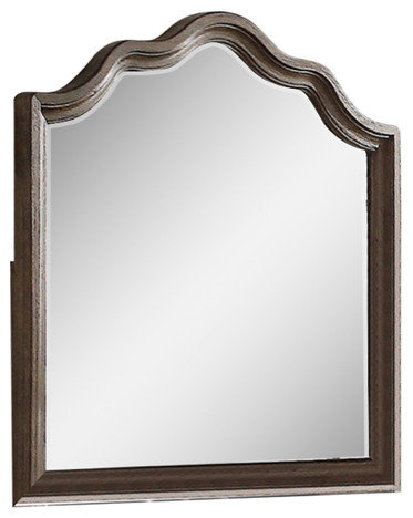 Distressed Grey Finish Beveled Wall Mirror - Traditional - Wall Mirrors ...
