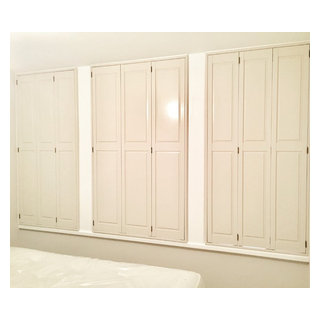 Solid Shutters - Ivory Lace Paint with Antique Brass Hinges ...