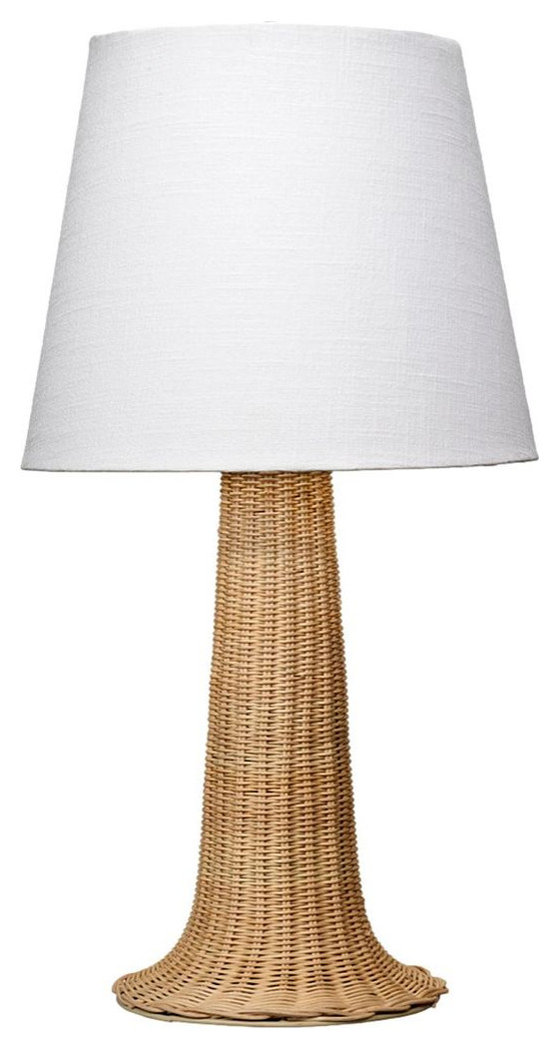 Organic Tree Trunk Shape Woven Rattan Table Lamp 27 in Tapered White ...