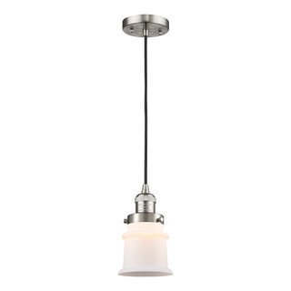 Innovations SM Canton 6" Mini Pendant, Amber/Satin/Frost Bell, 201C-SN ...
