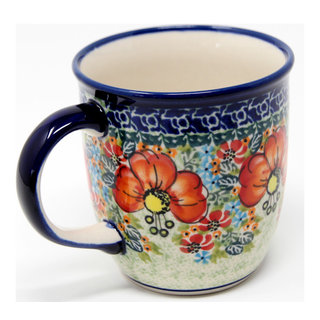 Polish Pottery Coffee Mug Zaklady Boleslawiec Poland - Farmhouse - Mugs ...