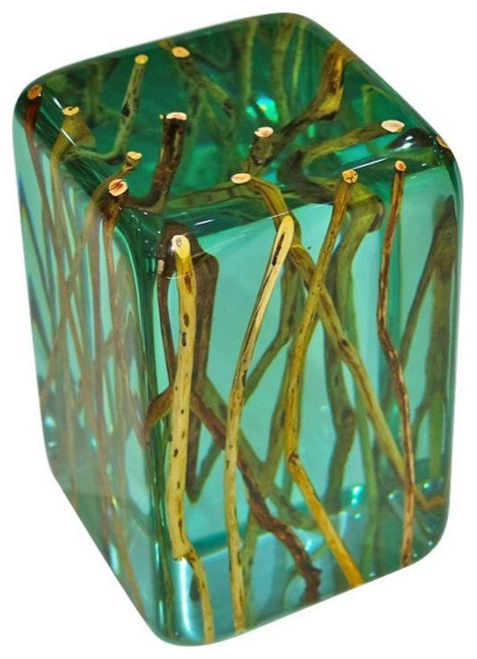 Green Branches Cube End Table - Contemporary - Side Tables And End ...