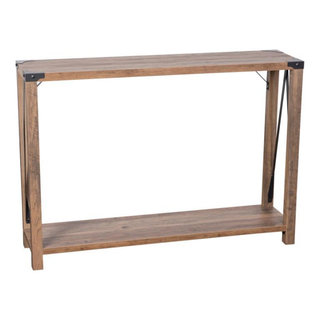 Wyatt Modern Farmhouse Wooden 2 Tier Console Table - Rustic - Console ...