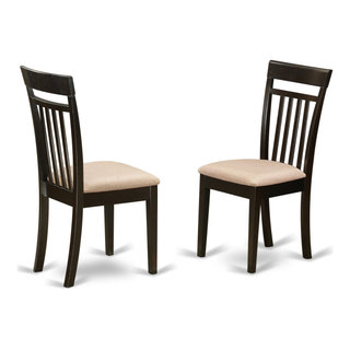 Capri Slat Back Chair For Dining Room With Fabric Seat - Set Of 2 ...