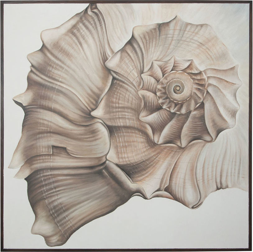 "Shell Botanical" Handpainted Art on Canvas - Beach Style - Wall ...