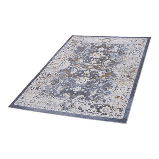 Bunyan Collection Traditional Vintage Blue Area Rug (6'7'' x 9 ...