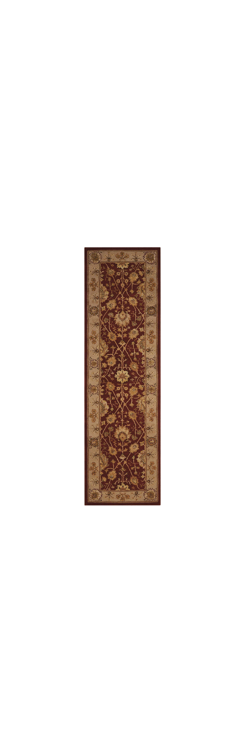 Nourison 3000 Red Area Rug, 2'6"x12' Runner - Mediterranean - Hall And ...