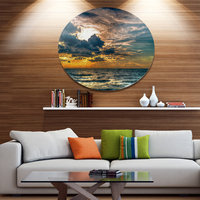 Sun Break Over Blue Ocean, Seashore Disc Metal Wall Art, Disc of 11 ...