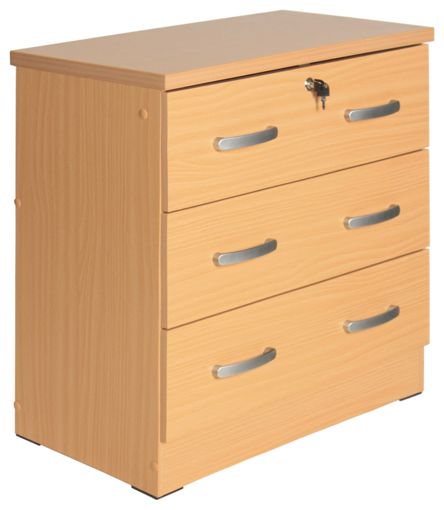 Better Home Products Cindy Wooden 3 Drawer Chest Bedroom Dresser Beech ...