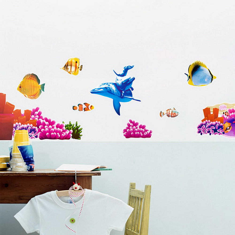 Aquarium World - Wall Decals Stickers Appliques Home Decor - Beach ...