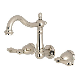Brass Wall Faucet with Long Reach Spout and Dual ADA Compliant Handles ...