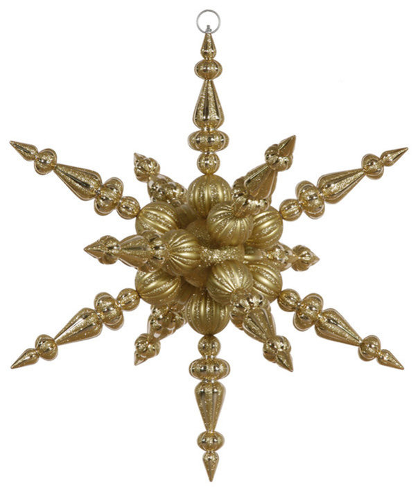 Shatterproof Radical 3-D Snowflake Christmas Ornament, Gold, 30", 30 ...