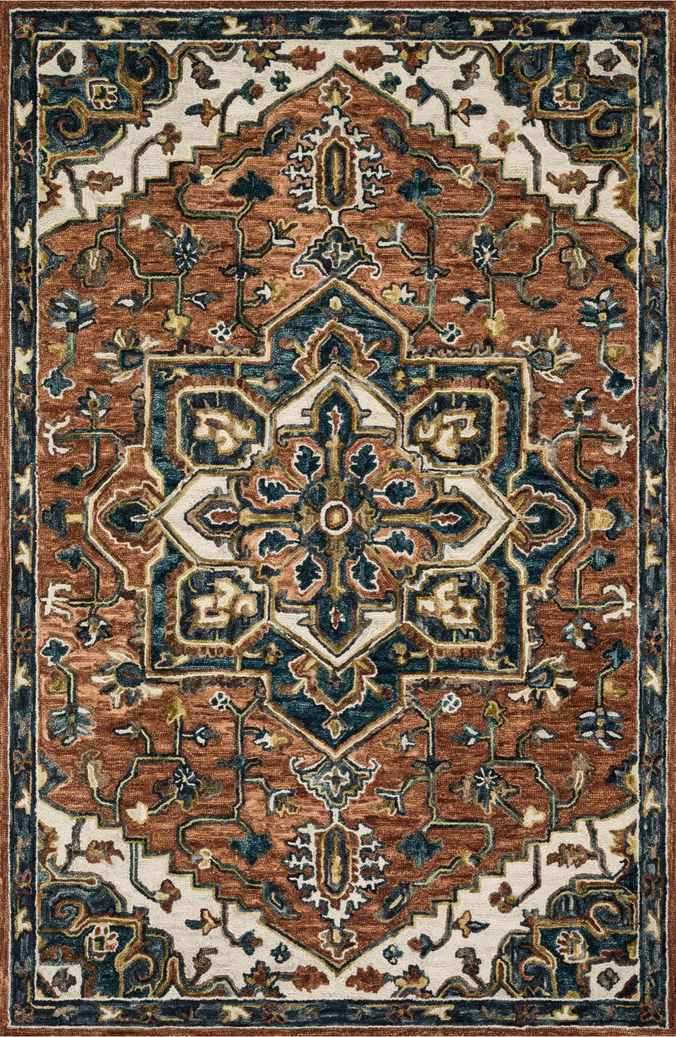Loloi Victoria Vk-15 Rug, Rust/Ivory, 3'-6" x 5'-6" Rectangle ...
