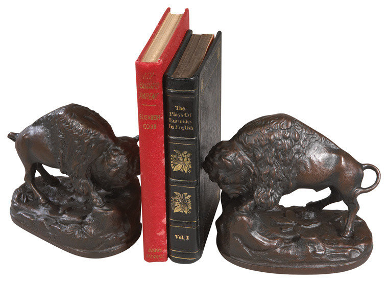 Buffalo Bookends - Southwestern - Bookends - by Lodgeandcabins | Houzz