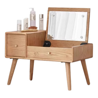 Oak Solid Wood Bay Window Dressing Table - Midcentury - Bedroom ...