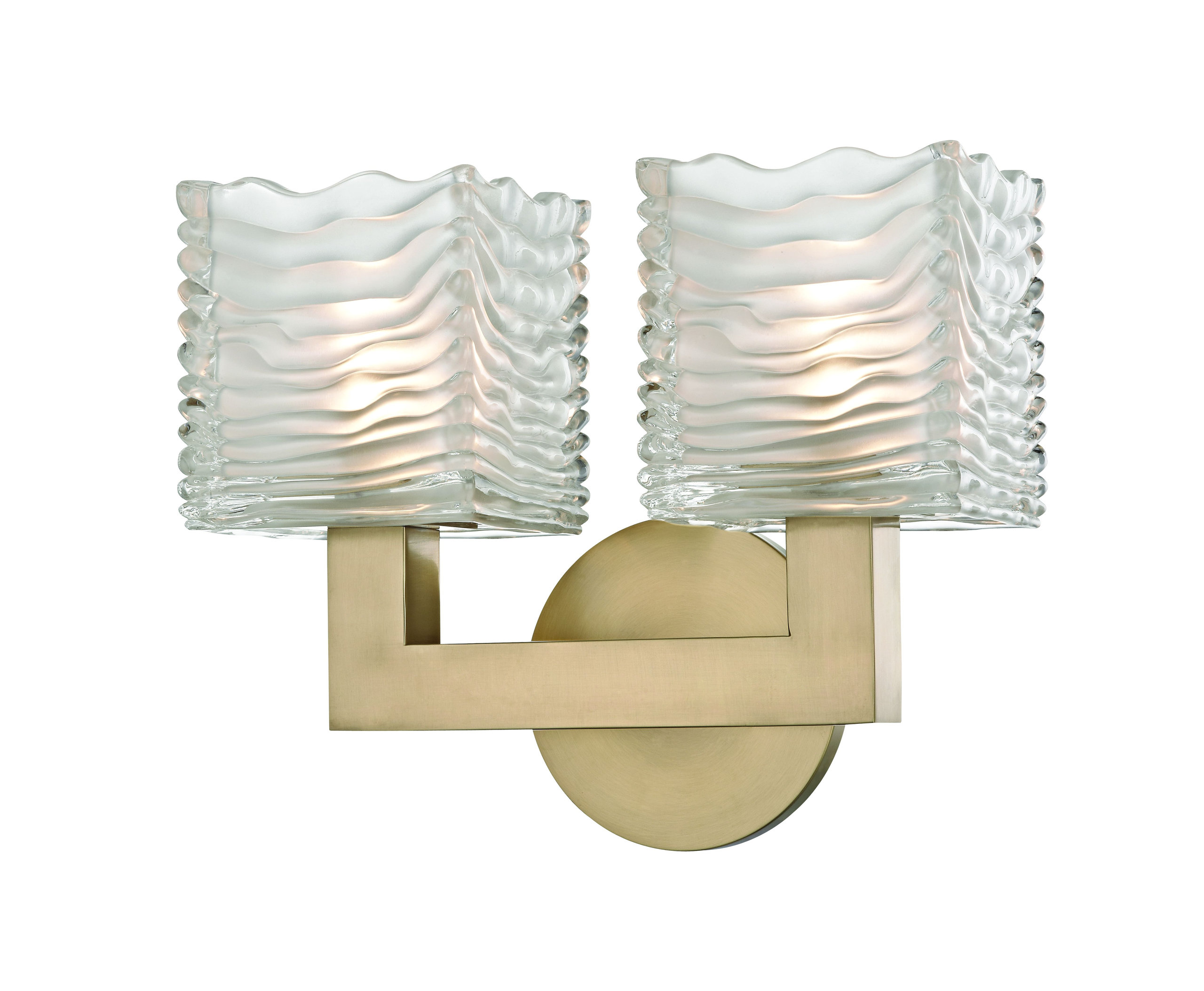 2-Light LED Bath Bracket - 11 Inches Wide by 9 Inches High Aged Brass ...