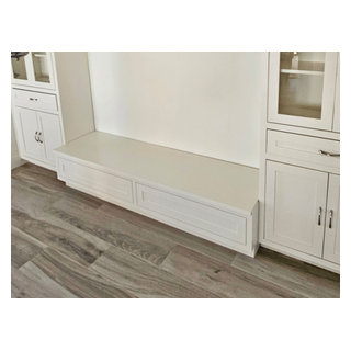 Custom Built-In Shaker Storage Cabinets with Banquette Seating - Tampa ...