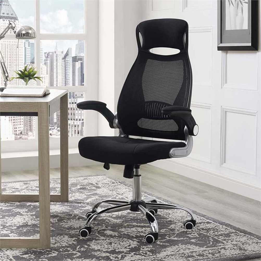 Pemberly Row Ergonomic Adjustable Swivel Mesh Fabric Office Chair in ...