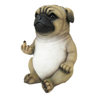 Pug Life Rude Finger Flipping Pug Dog Tabletop Statue 6.75 Inches High ...