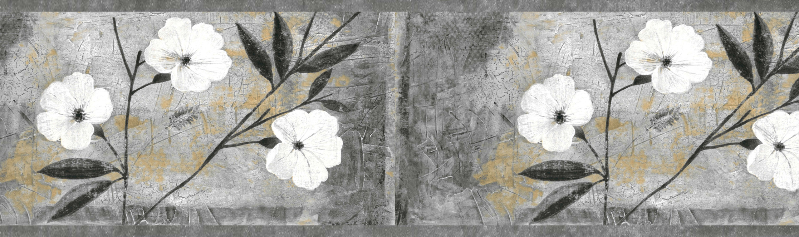 Abstract Flowers Peel and Stick Wallpaper Border 15'x7", Roll 15 ft. x ...