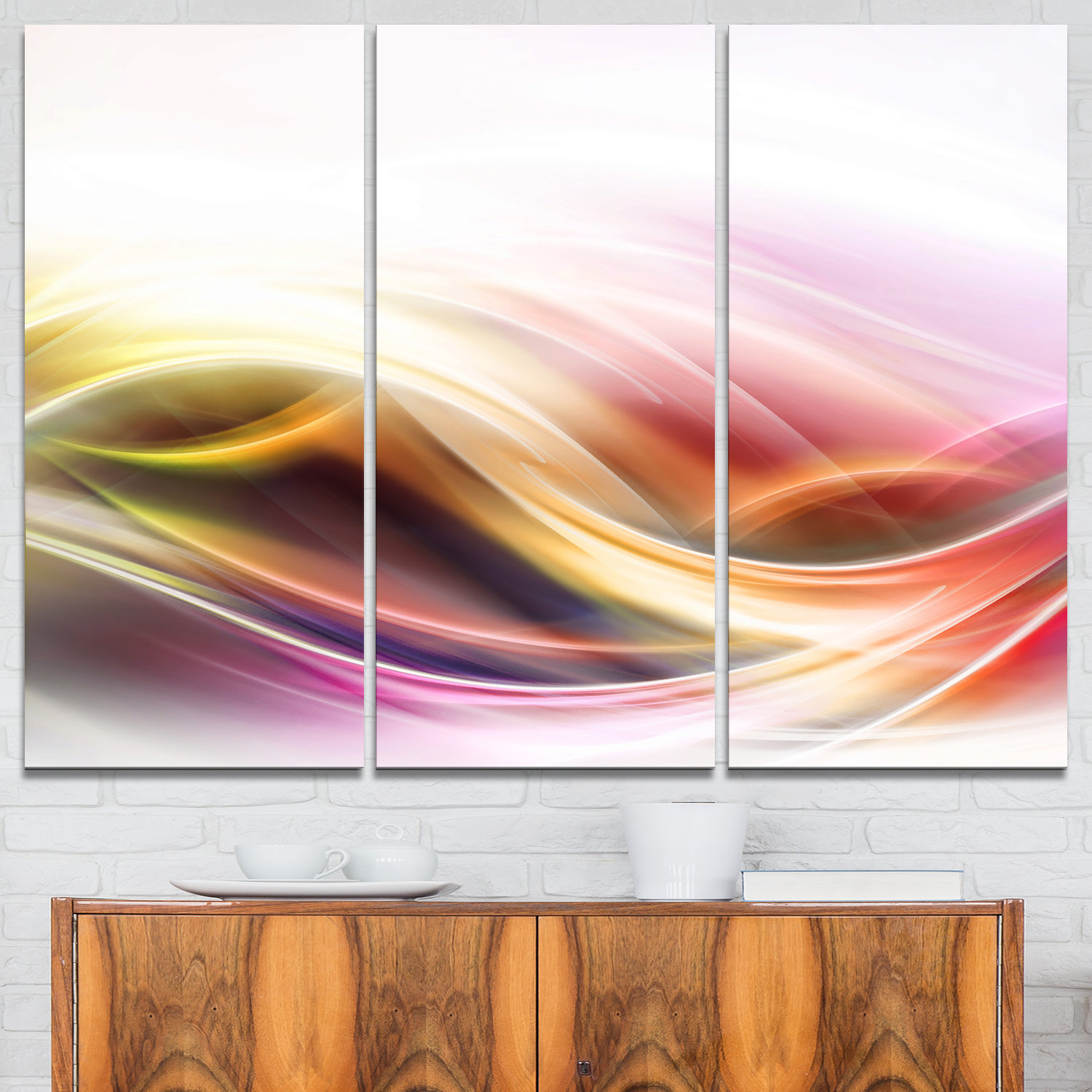 "Elegant Light Color Pattern" Digital Wall Art, 3 Panels, 36"x28", 36 ...