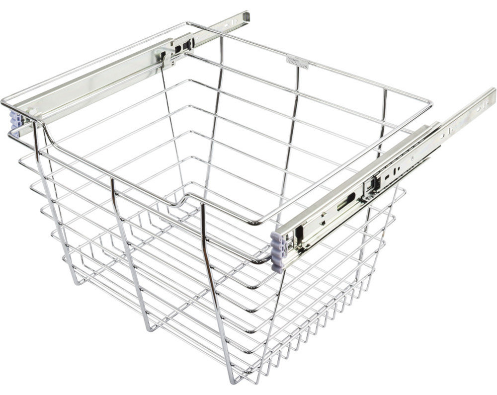 Chrome Closet Pullout Basket 14"x23"x6" - Contemporary - Pantry And ...
