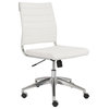 Axel Low Back Office Chair Witho Armrests, White With Aluminum Base ...