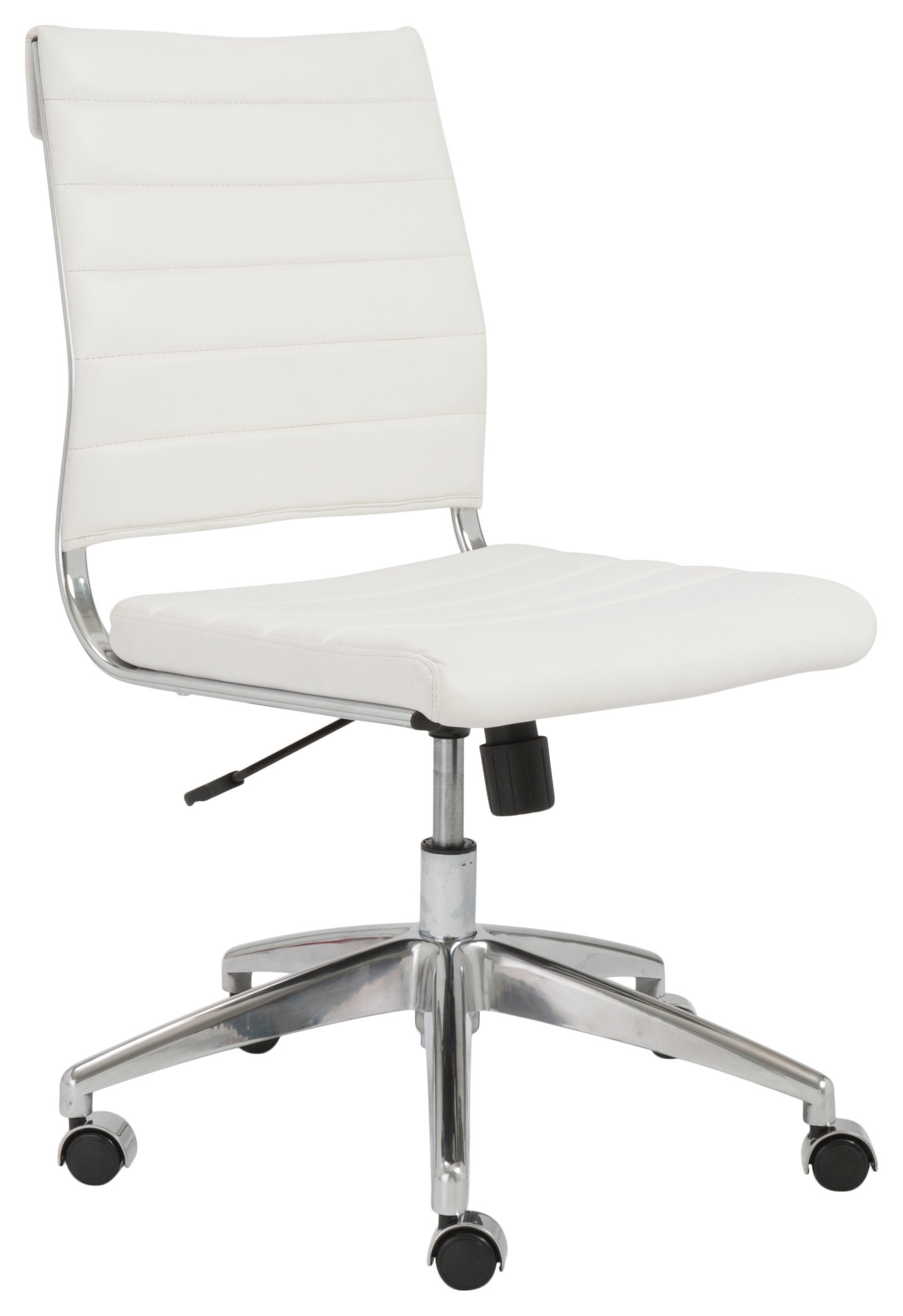 Axel Low Back Office Chair Witho Armrests, White With Aluminum Base ...