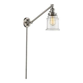 Innovations Canton 1-Light Swing Arm, Brushed Satin Nickel - Industrial ...