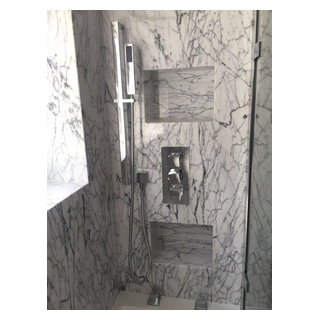Bathroom Cladding White plus Brown Marble - Modern - London - by Stone ...