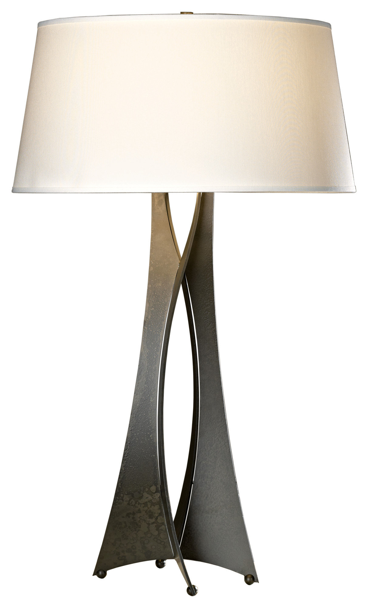 Moreau Tall Table Lamp, Dark Smoke Finish, Natural Anna Shade ...