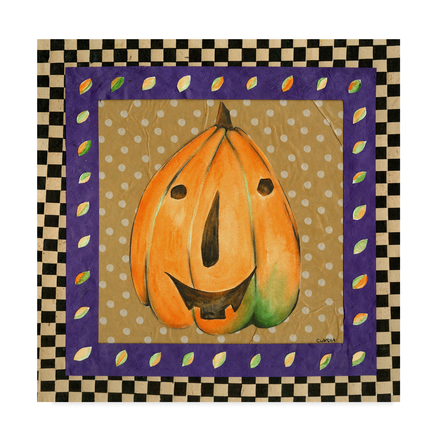 Claudia Interrante 'Jack O Lantern Rustic 3' Canvas Art, 24"x24 ...